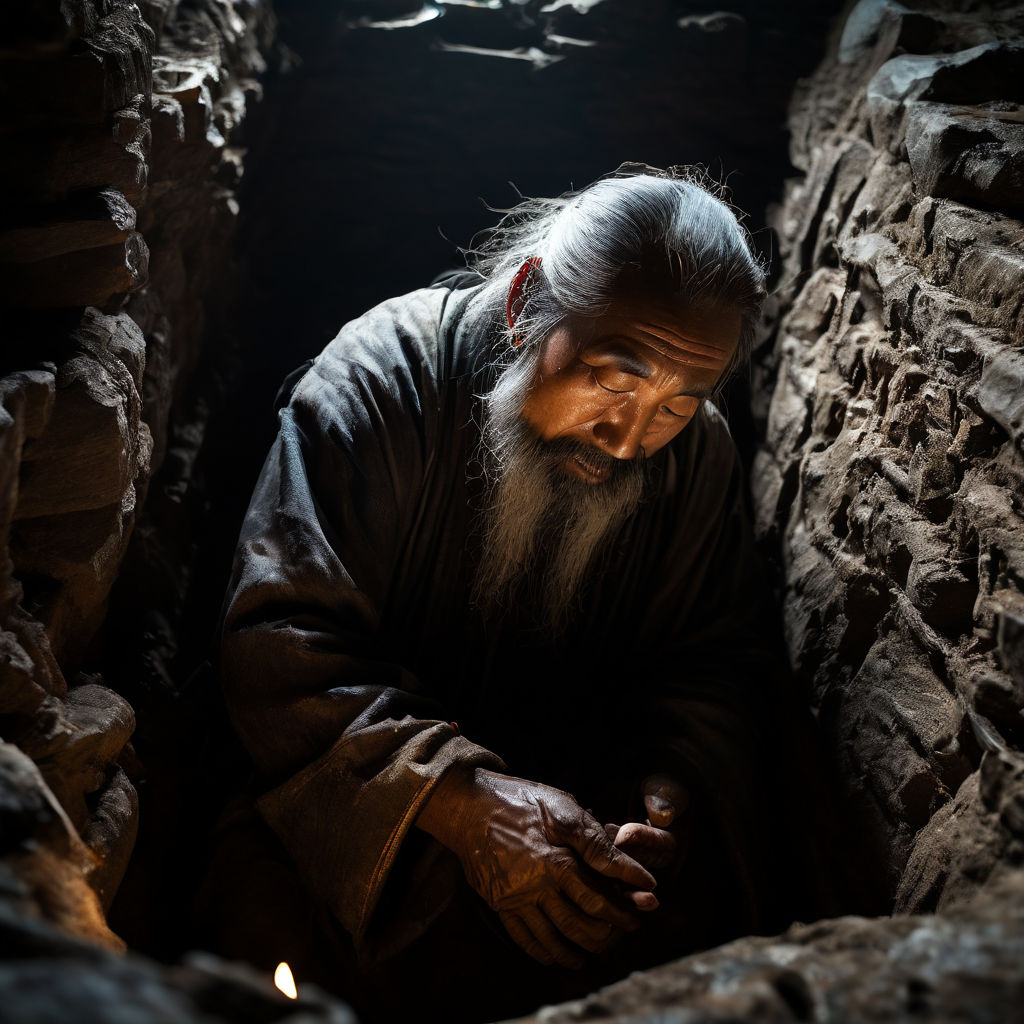 A man in ancient Bronze Age China prays with his eyes closed... by Zing ... A man in ancient Bronze Age China prays with his eyes closed... by Zing ...
