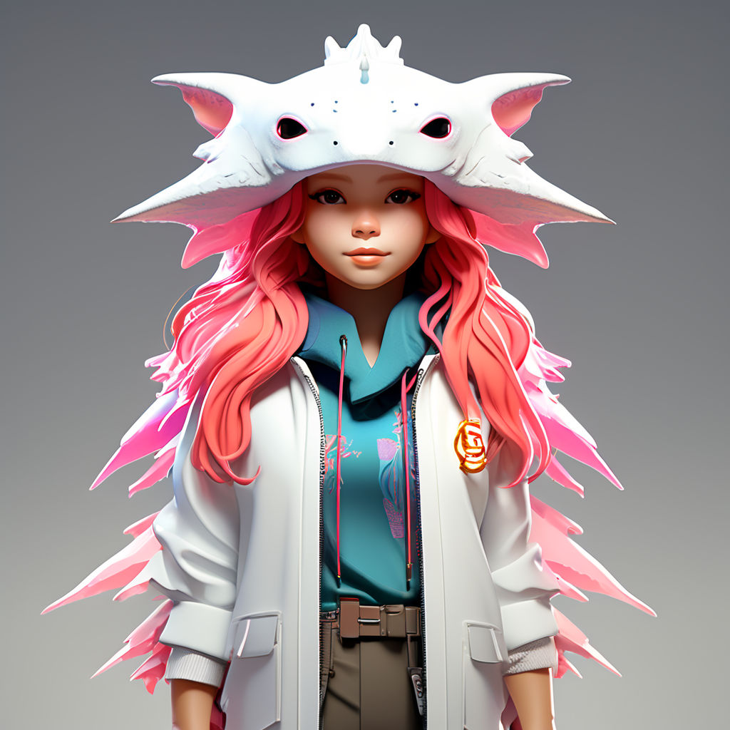 Axolotl character donning fashionable attire by Rubix kabeer - Playground