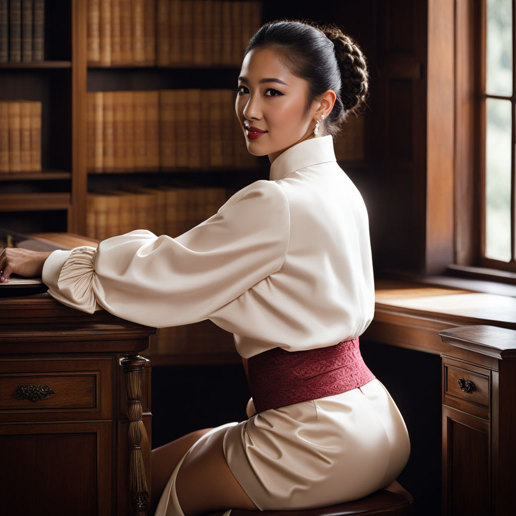 A busty 55 years old asian headmistress is sitting (((bent o... by TW - Playground