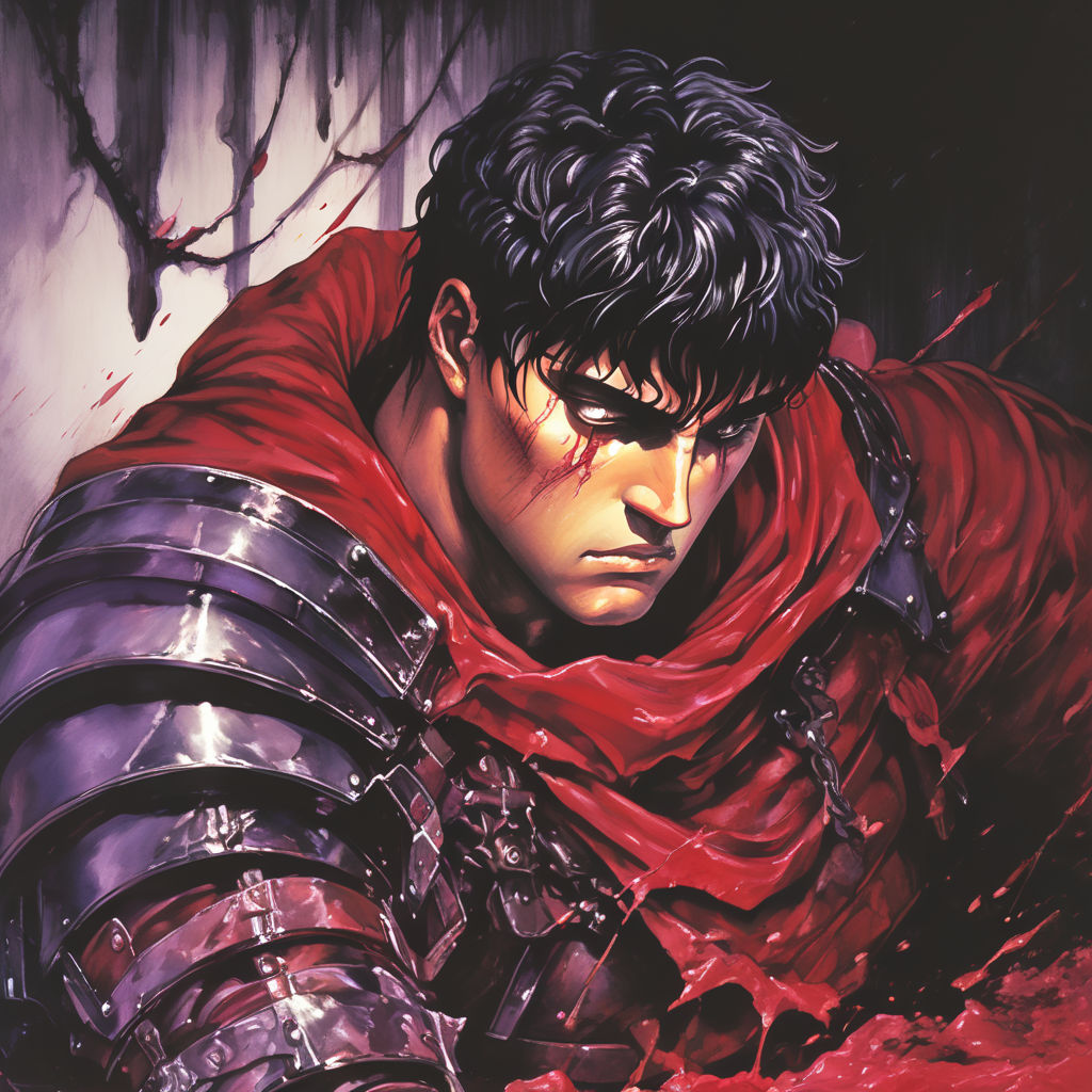 Guts from berserk is bleeding in dark corner in the night by Joz Itsu ...