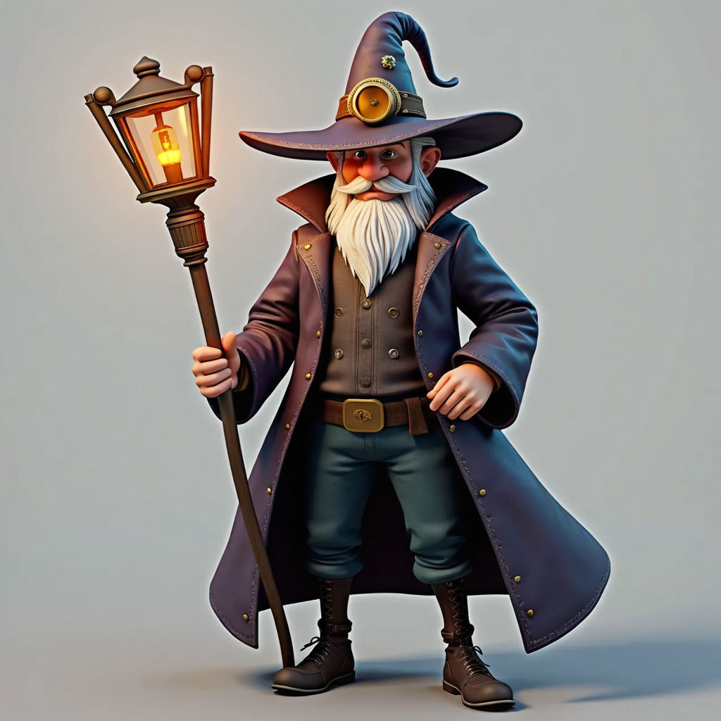 3D movie poster featuring an urban wizard character in steam... by ...