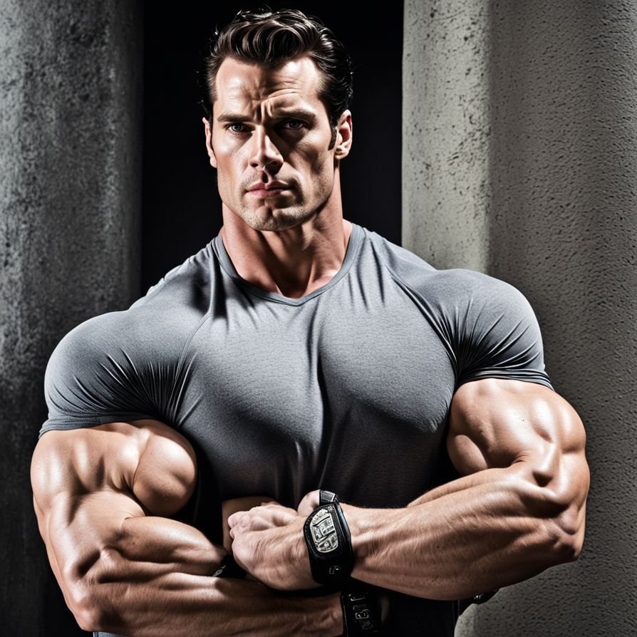 Brawny tall oversized muscular brute bodybuilder Henry Cavil... by K- C ...