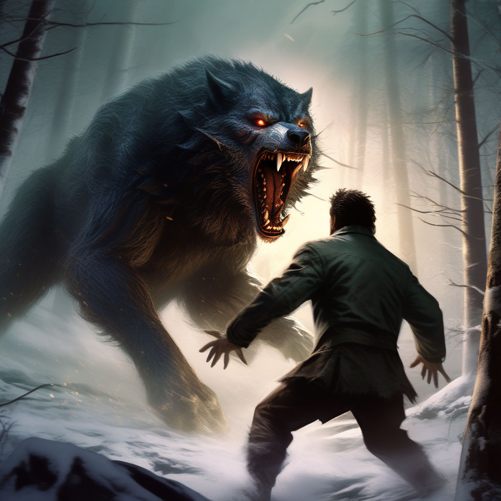 A werewolf Attacking a Human through the fores by Mario Fernández ...