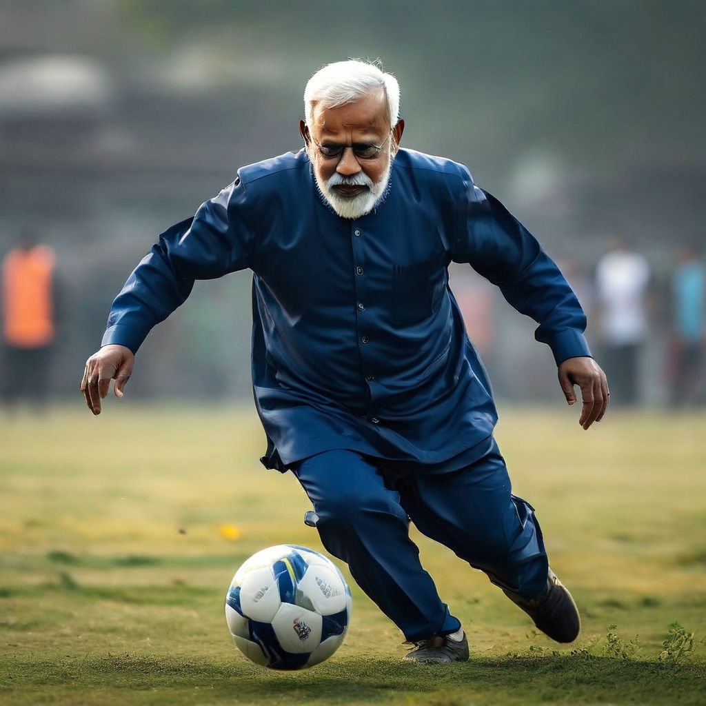 Modi ji is playing football by anurag sikarwar - Playground