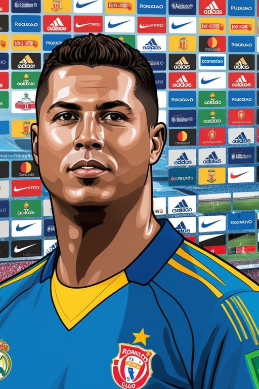 Draw a portrait of Ronaldo Nazario in the role of a football... by ...