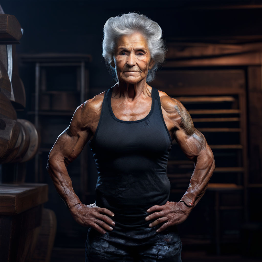 Old woman bodybuilder by Juang Gaiardo - Playground