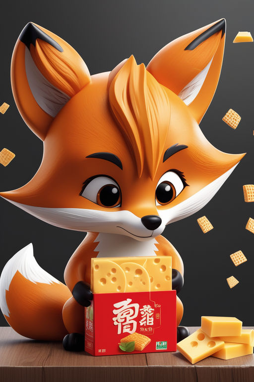 Snack packaging featuring a cartoon fox holding a piece of c... by ASD ...