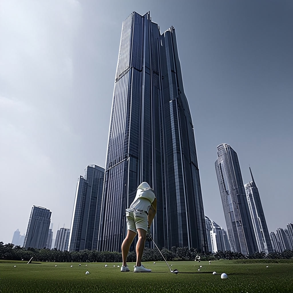 Golfer teeing off on the world's tallest skyscraper by Jacob Tessman ...