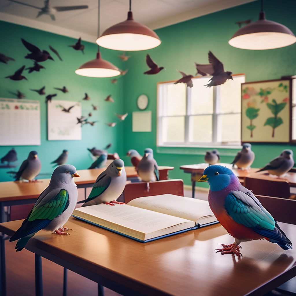 Birds learning in classroom by Awais Shahid - Playground