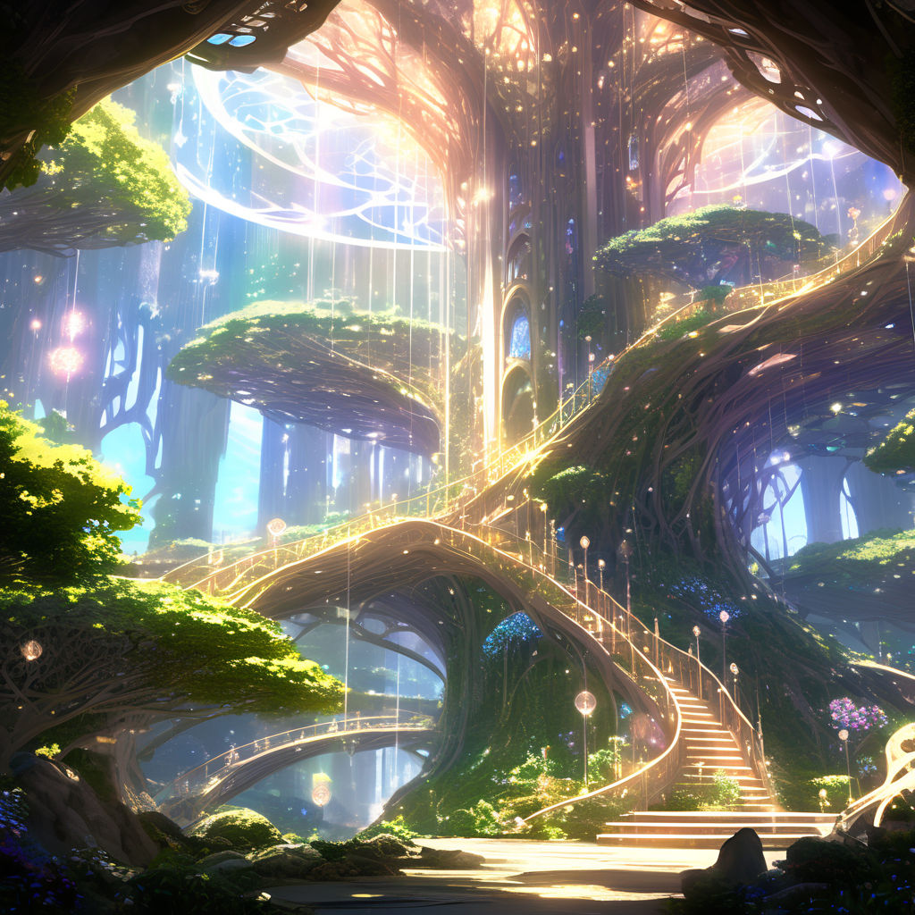 In the intertwining branches of a colossal tree of light by Stacy ...