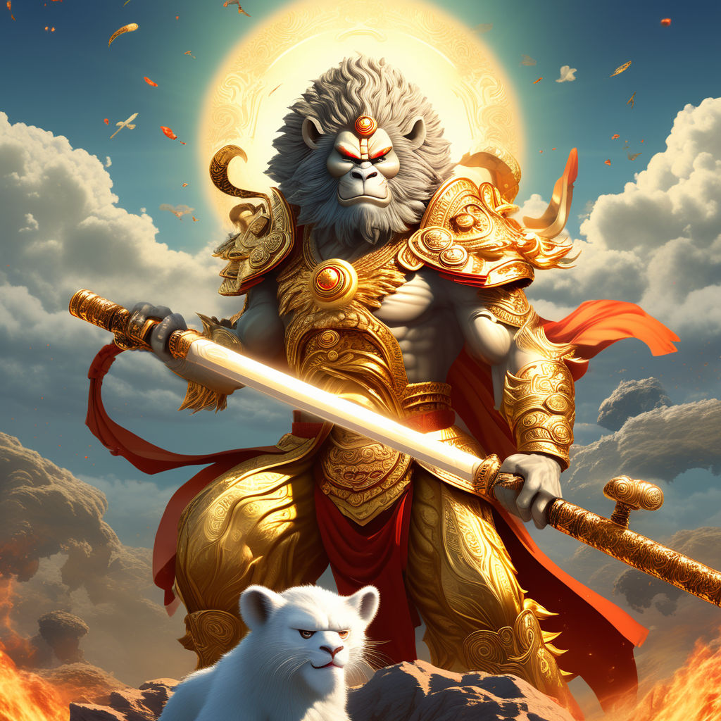 Sun Wukong use golden stick and gods from celestial bureaucr... by 林易辰 ...