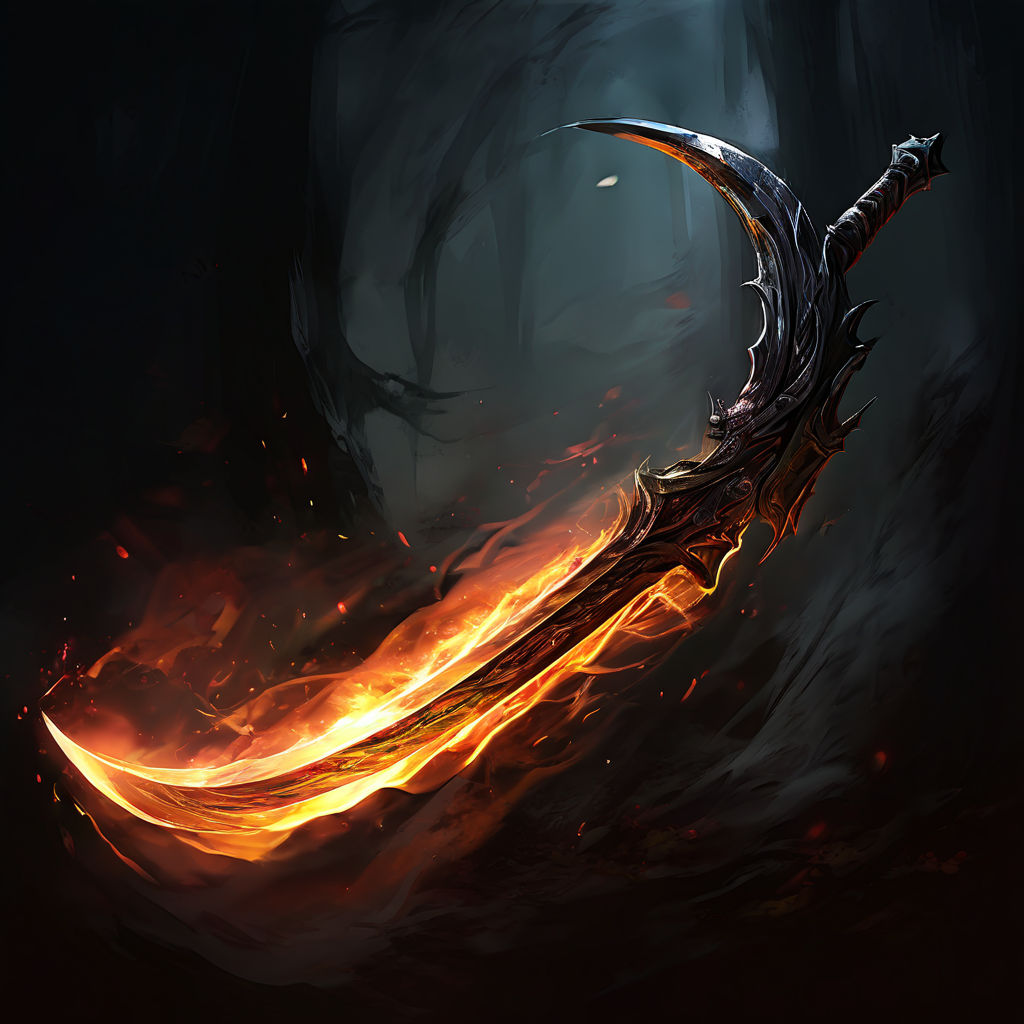Black flame scythe weapon hovering in mid-air by Ice_ Lazer - Playground