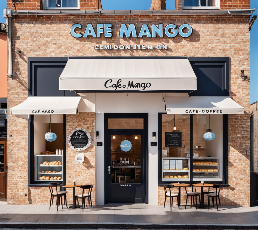 Cafe Mango exterior showcasing front view under a clear sunn... by ric ...