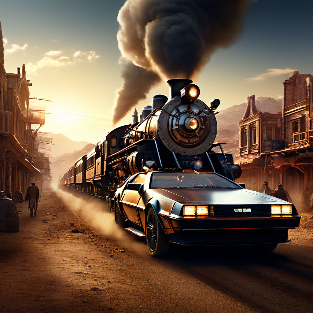Delorean the movie back to the future driven by a wild west ... by Dek ...