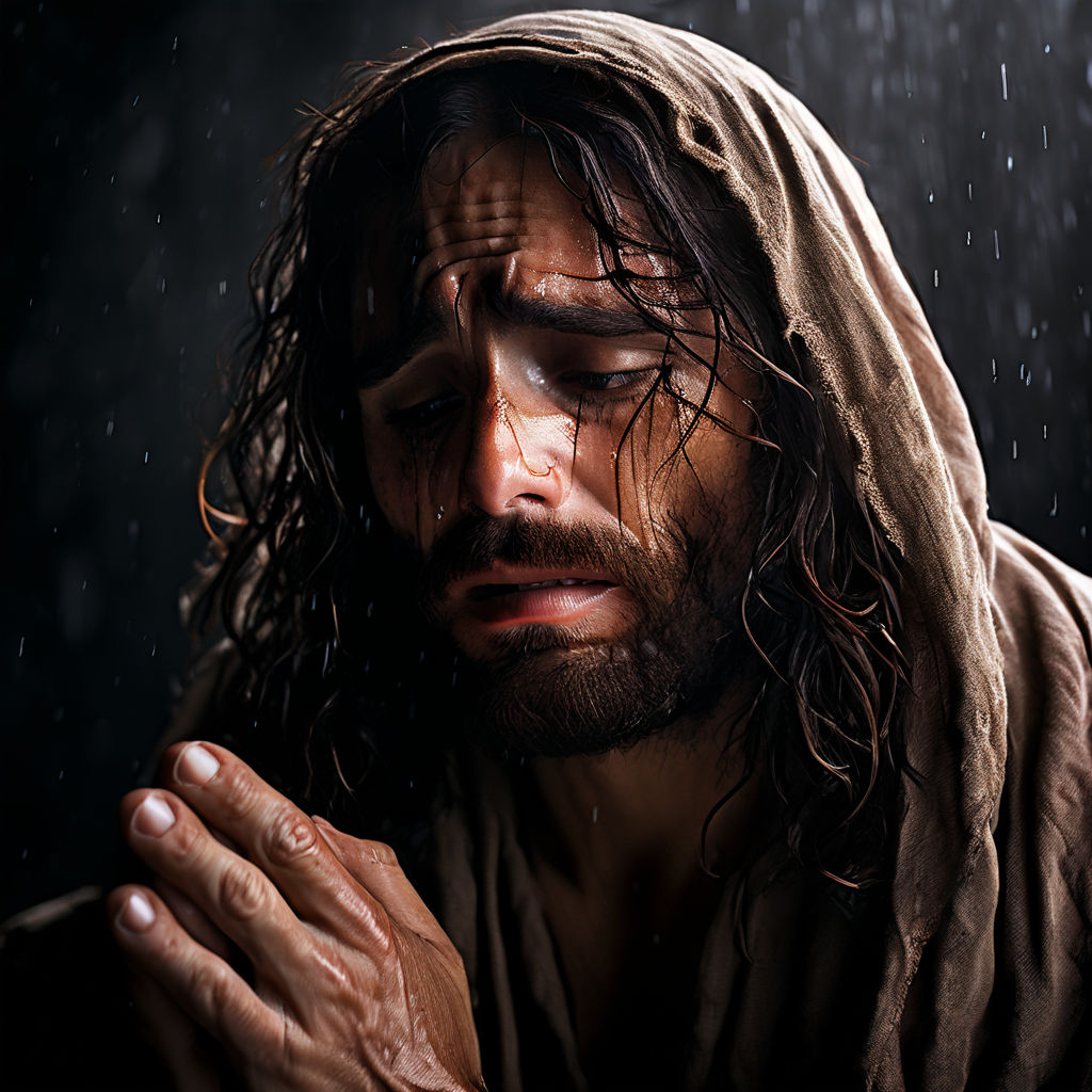 Jesus christ sad and crying by Larissa Schlemmer - Playground