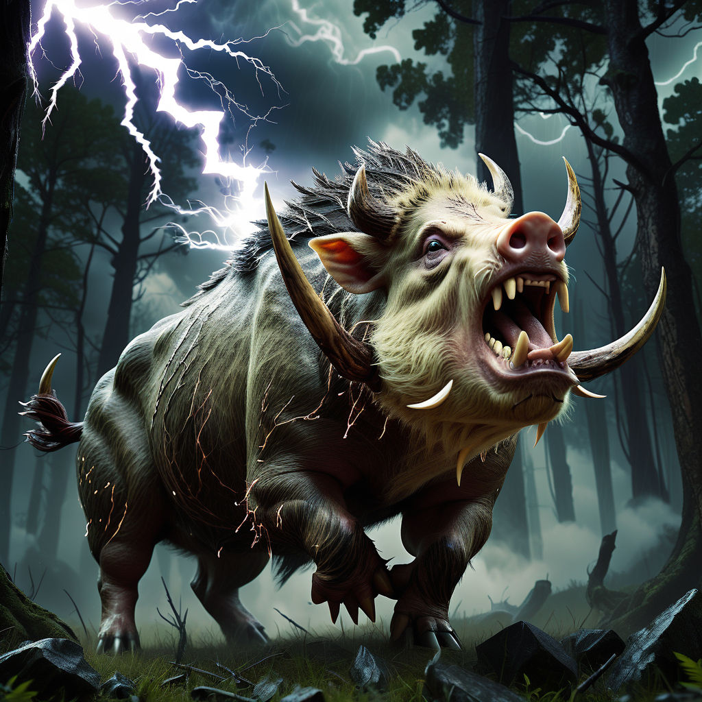 Mythical Thunder Boar with Multiple Lightning Tusk by Joesua hermanus ...