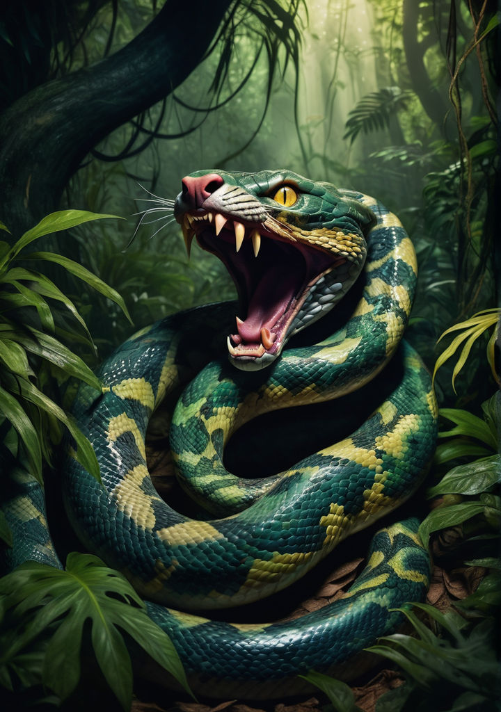 A large serpent engulfs a small feline by MCL TV OFFICIAL - Playground