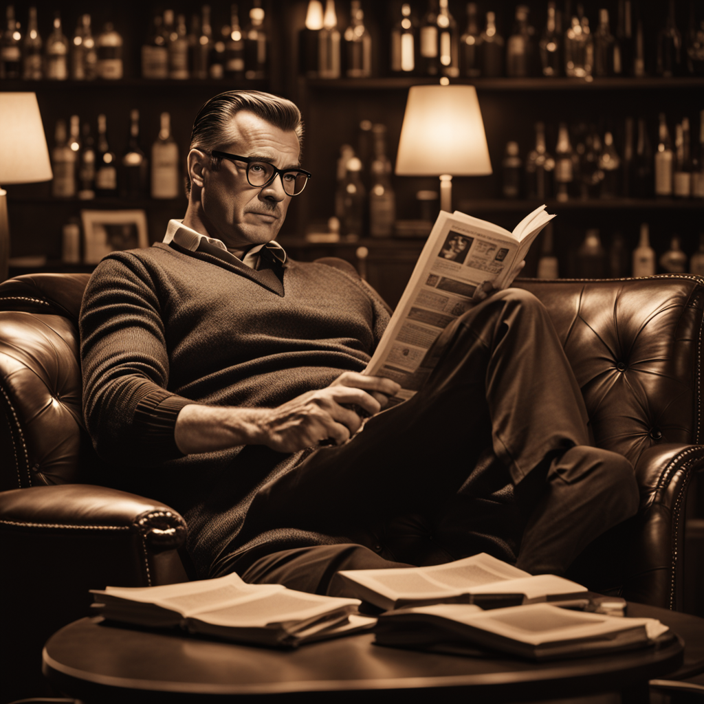 45 year old muscular man with glasses from 1950's in a sweat... by hg ...