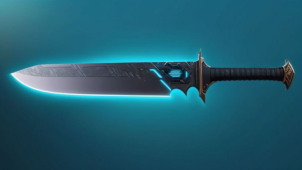 Anime-style cyberpunk sword with wide techno blade by Septim Berhorth ...