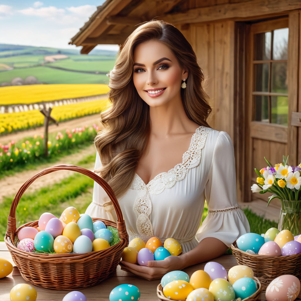 The Picture Shows A Beautiful Woman Standing By A Table With By Olga Andrievska Playground