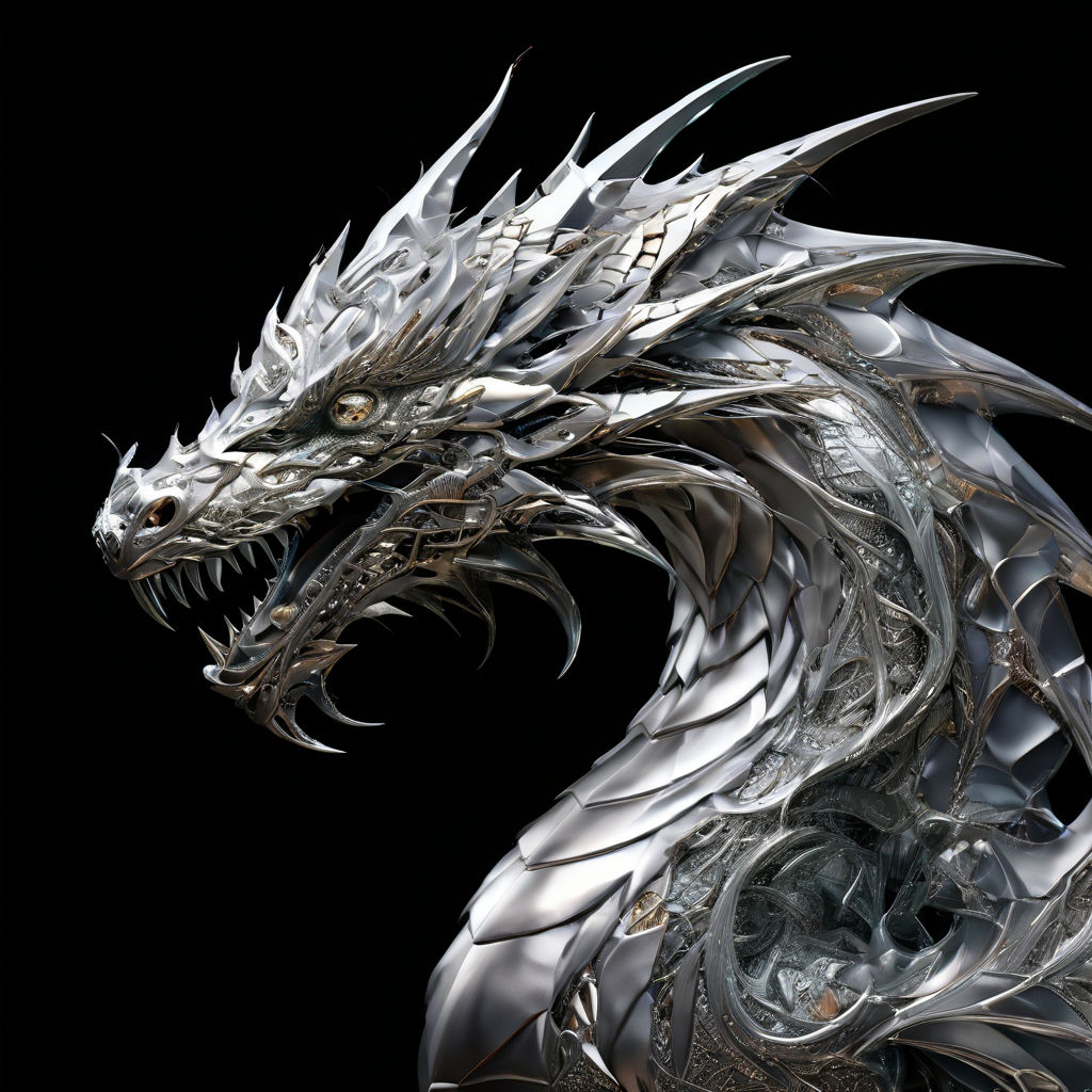 Fractals silver dragon by Bartłomiej N - Playground