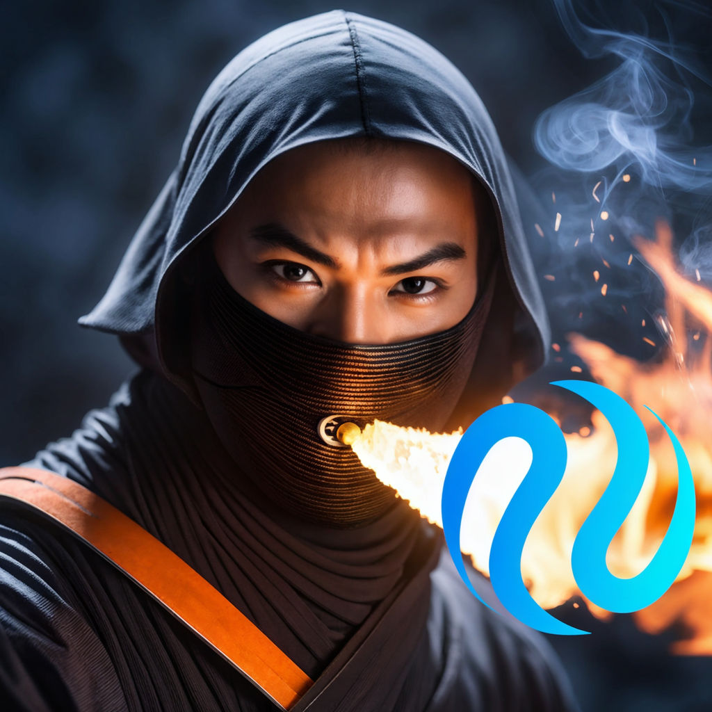 Ninja in full regalia with traditional Bruce Lee white shirt by Zain ...