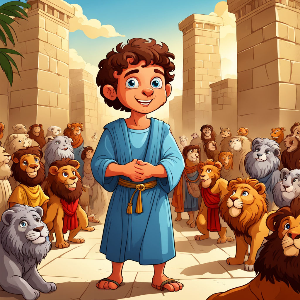 Cartoon biblical character Daniel for children in Babylon co... by ...
