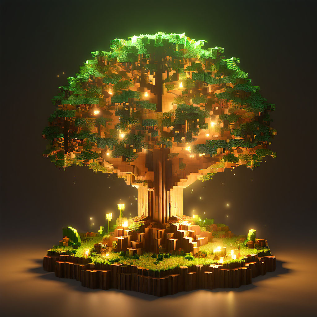 An oversized world tree in Minecraft by k sm - Playground