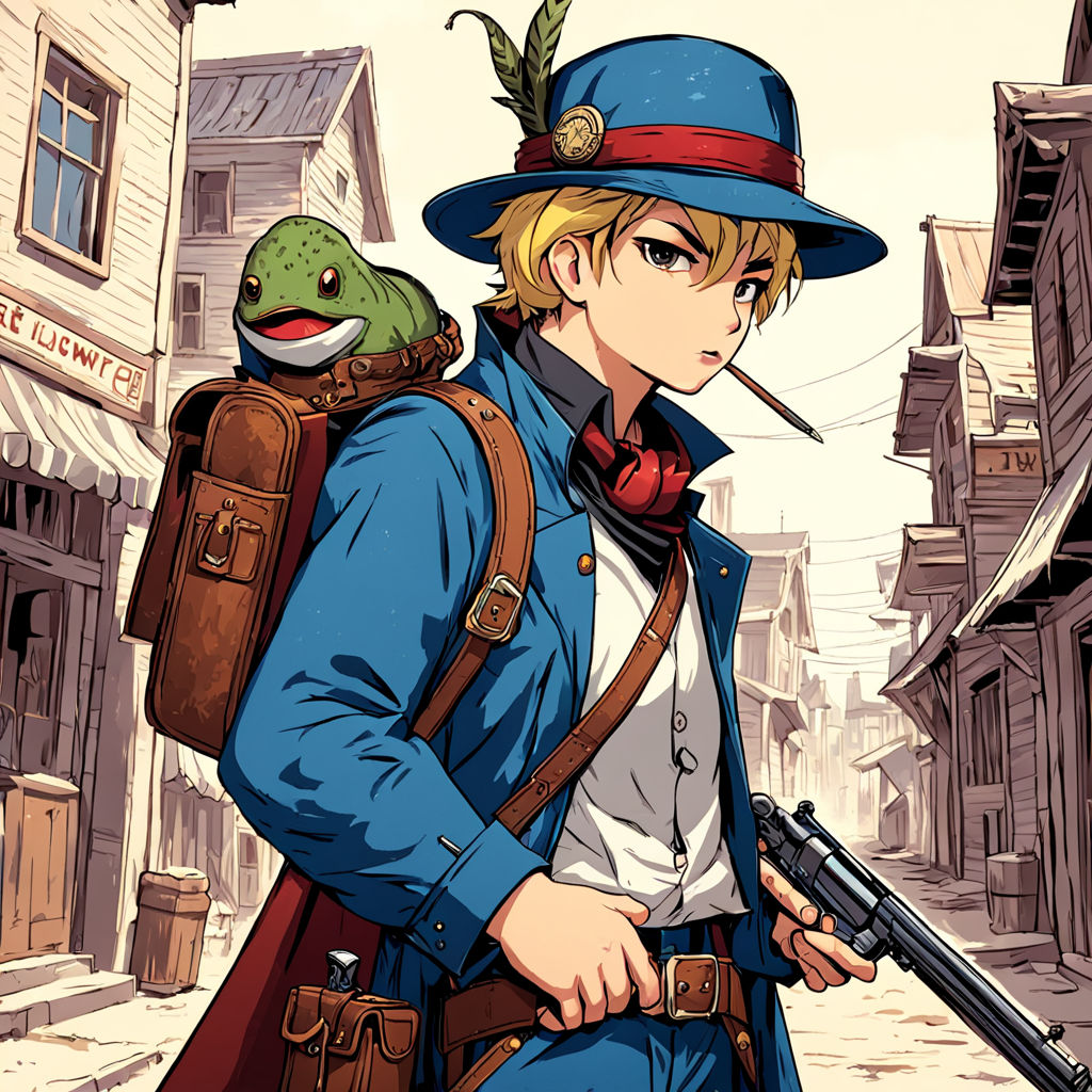 A smug-looking slug with a comboy hat and a toothpick in its... by ...