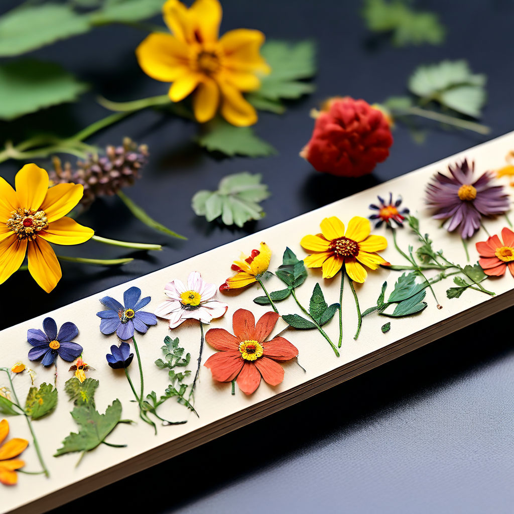 60. Children's craft of making a nature bookmark using press... by ...
