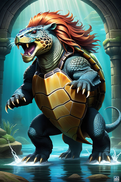 Create a unique fusion between a turtle and a lion in its en... by Sergio Tococari - Playground