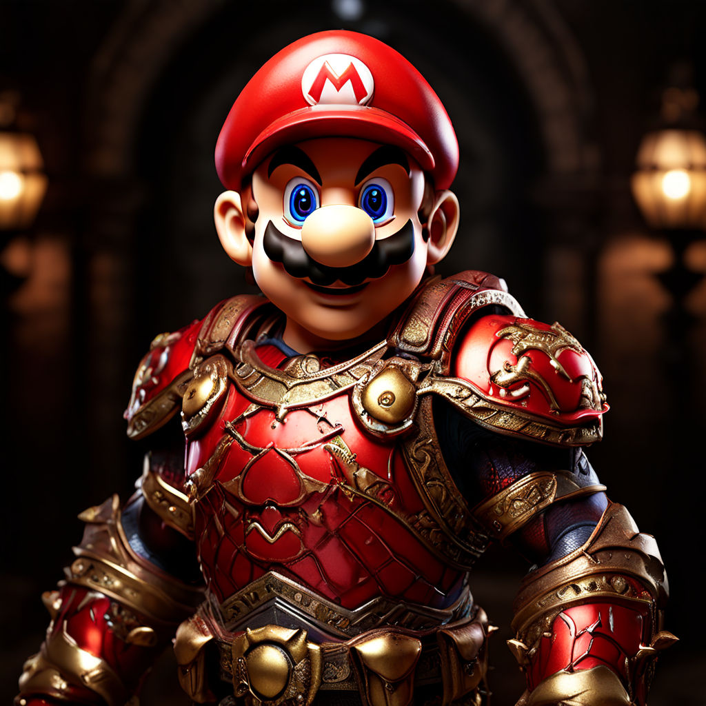 8k hyper realistic Mario Bros with ornate and detailed meta... by ...