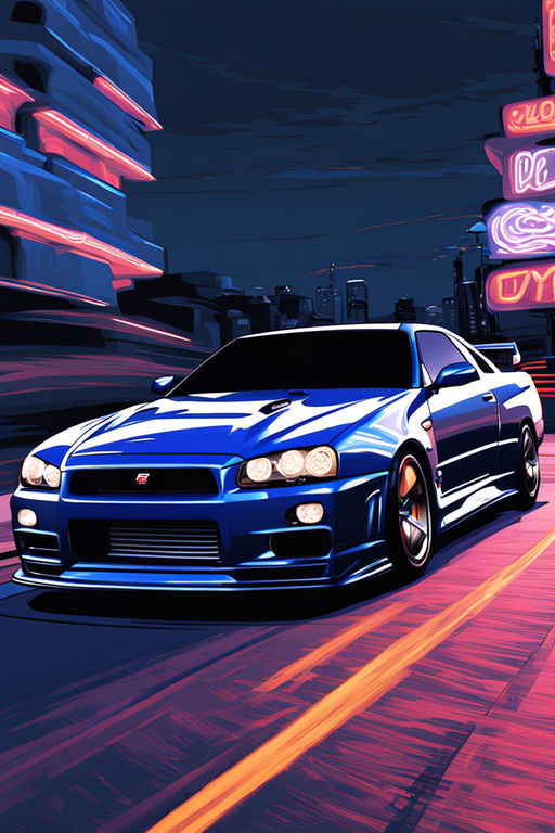 Dark blue Nissan GT-R R34 by Armando Morales - Playground