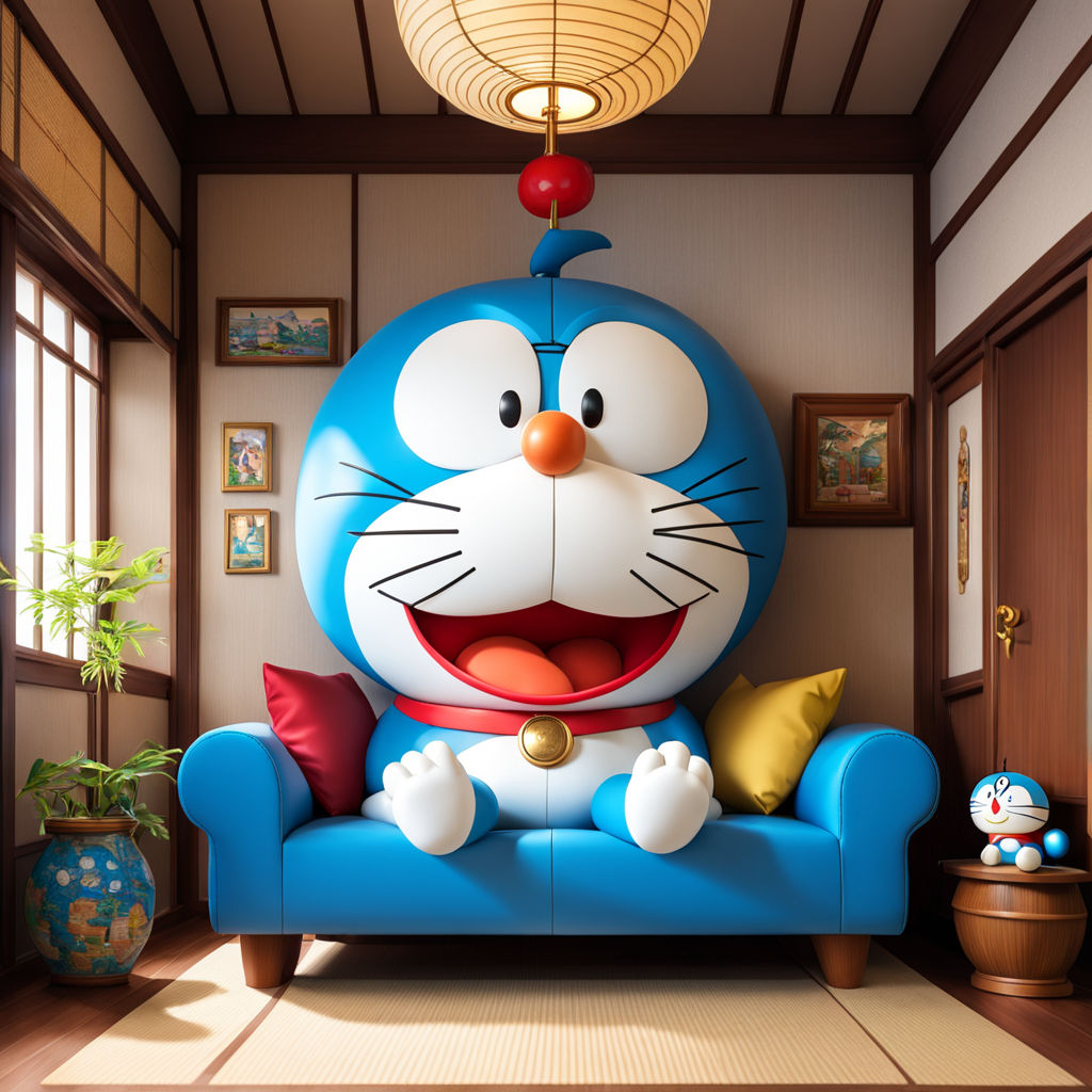 Doraemon Nobita sitting room highly detailed photo sharp det... by Go ...