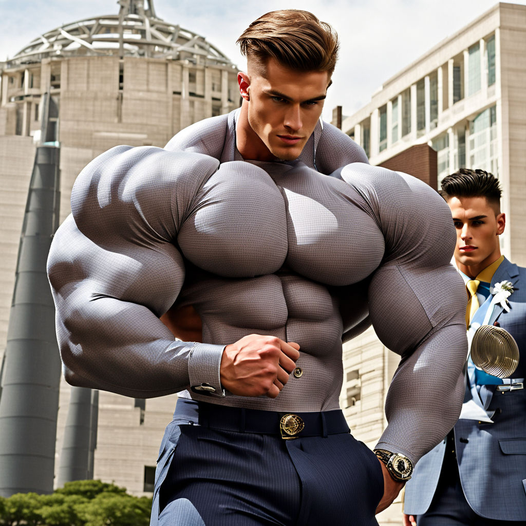 20 year old unnatural colossal built bodybuilder wearing a p... by ...