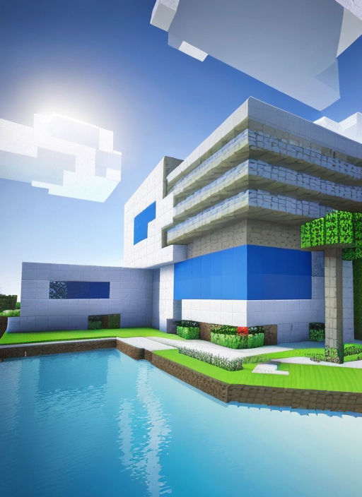 A minecraft frutiger aero (old 2000s future) building by the ...