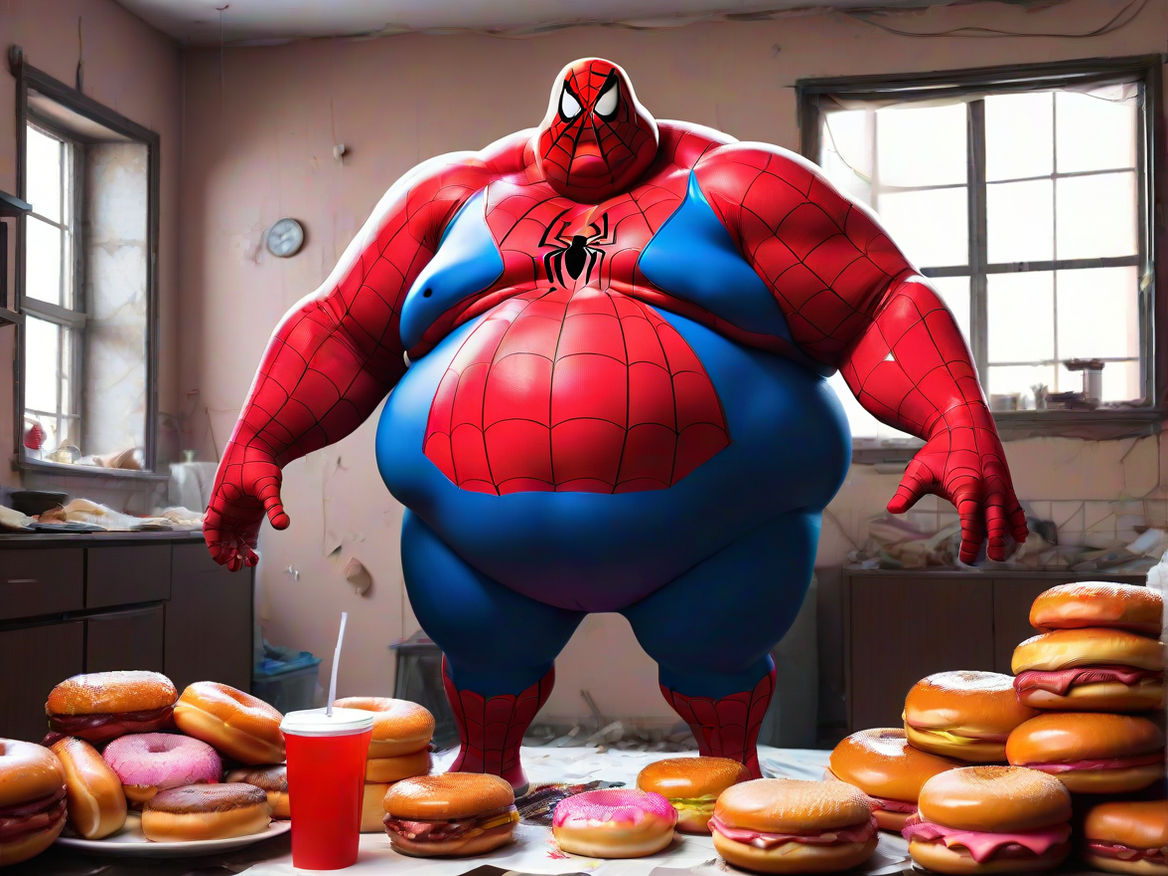 Giant immobile obese spiderman. Morbid obesity by Sailon Lon - Playground
