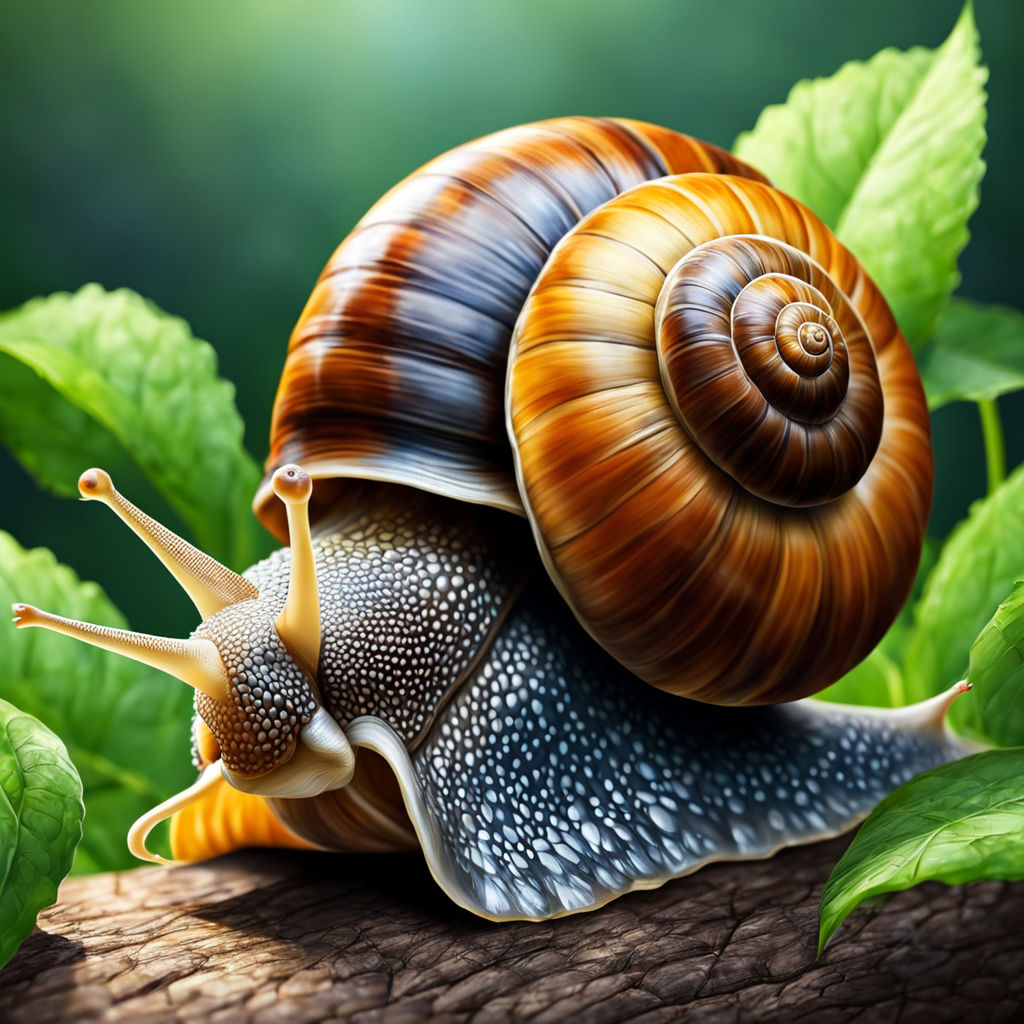 The picture shows a cute snail Akhatina by millmary@mail.ru - Playground
