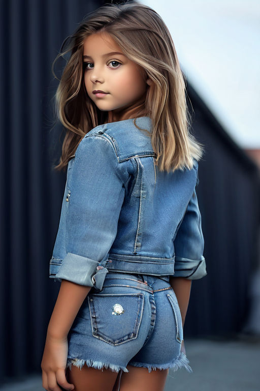 Girl 8 years old. Denim short by Dennis Richardson - Playground