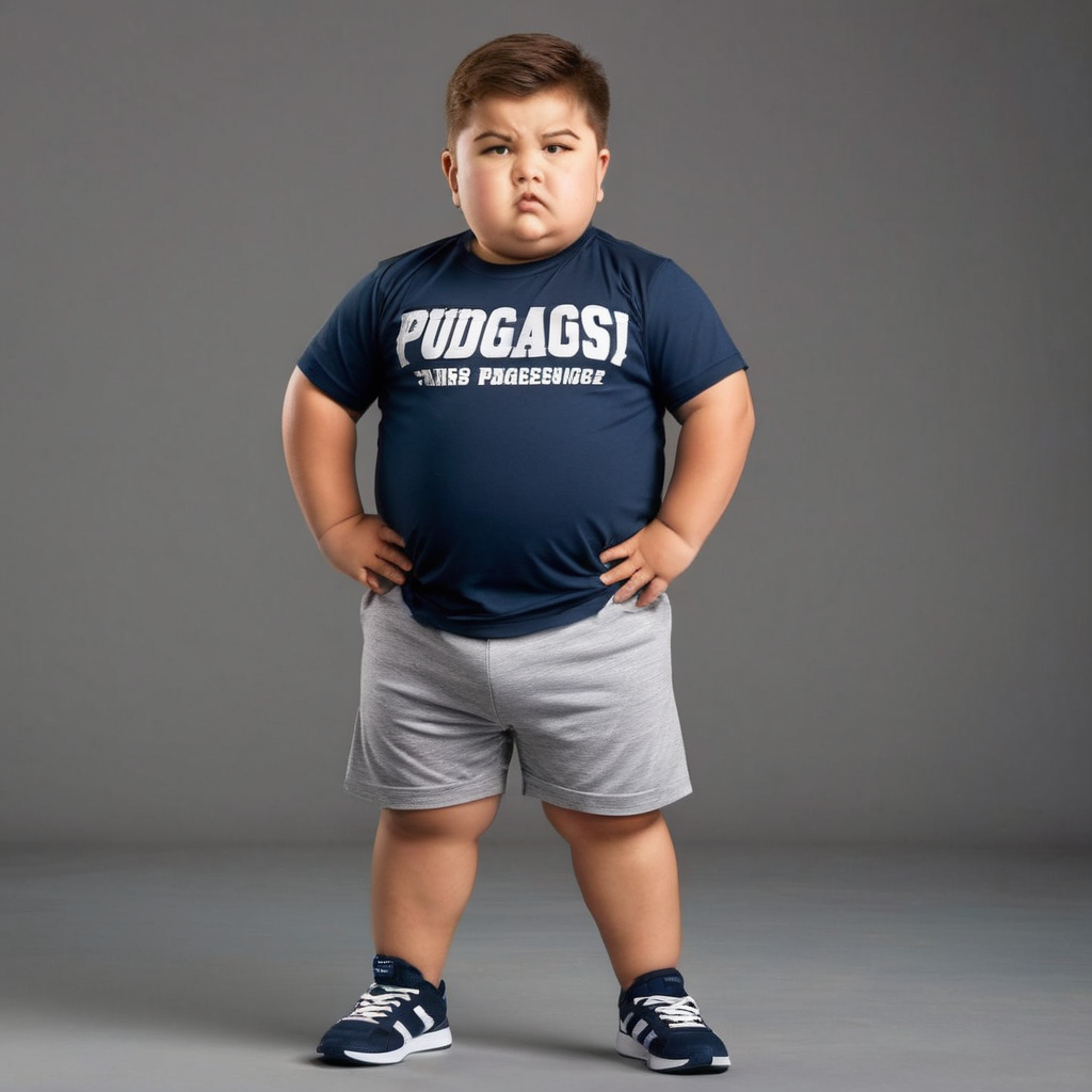 Chubby young boy with a mean expression on his face by Fabienne ...