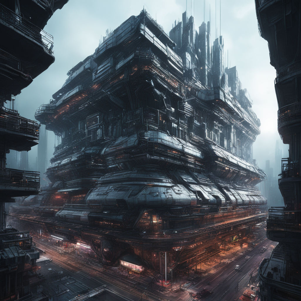 Megastructure, cyberpunk by Василий Малышев - Playground