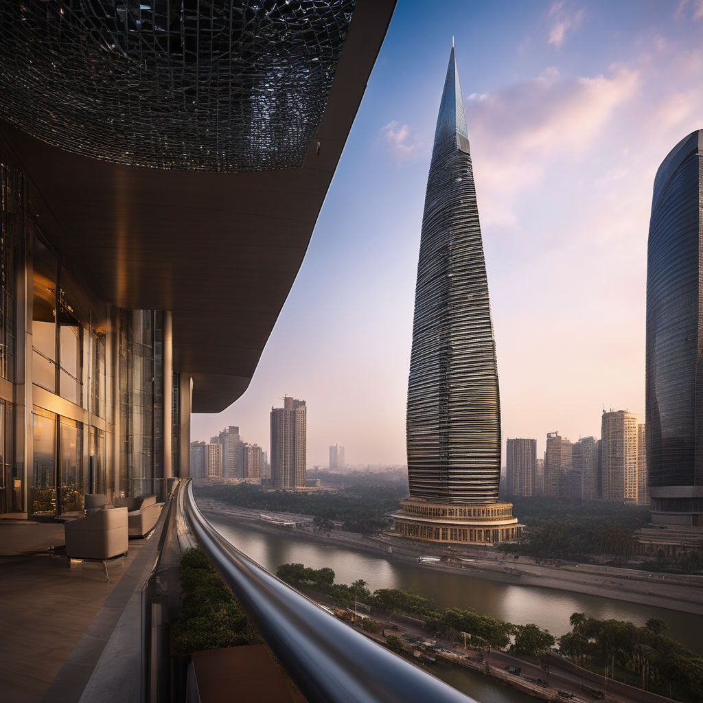 Very futuristic skyscraper in the downtown of Cairo overloo... by B ...