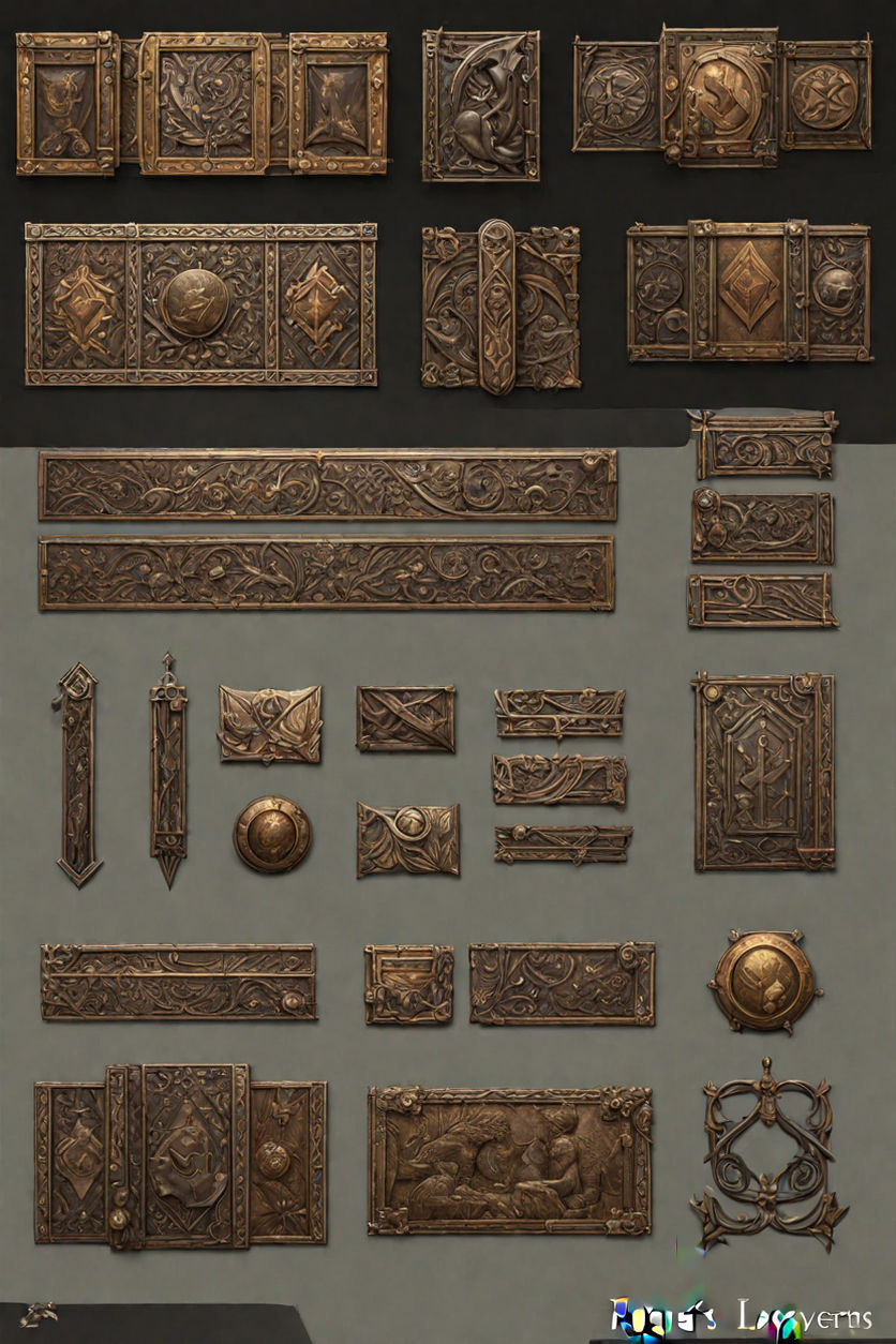 Gui asset sheet of frames borders buttons icons flags tand b... by ...