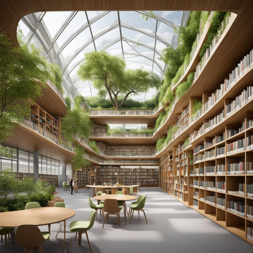 Let's design a library structure with biophilic architecture... by ...