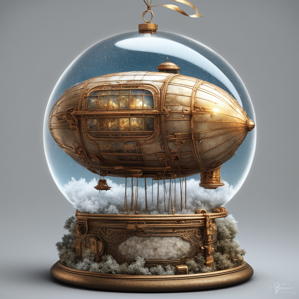 VINTAGE blimp in SNOWGLOBE ORNAMENT: glowing christmas ornam... by ...