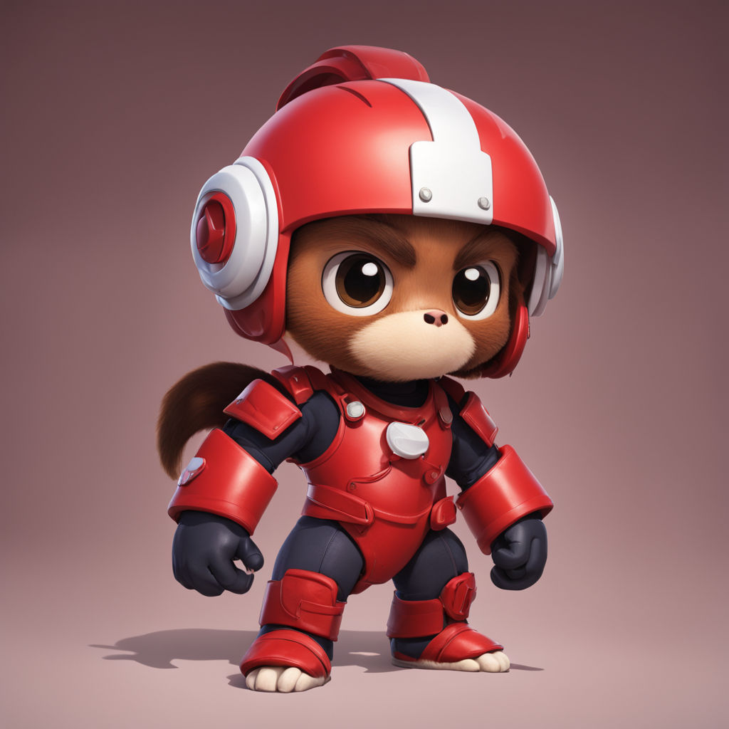 Brawl stars Titi monkey with red armor and red helmet with w... by Alex ...