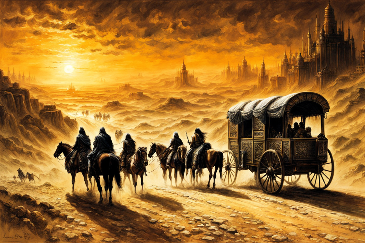 A caravan travelling down the ancient silk road by HistorianSL - Playground