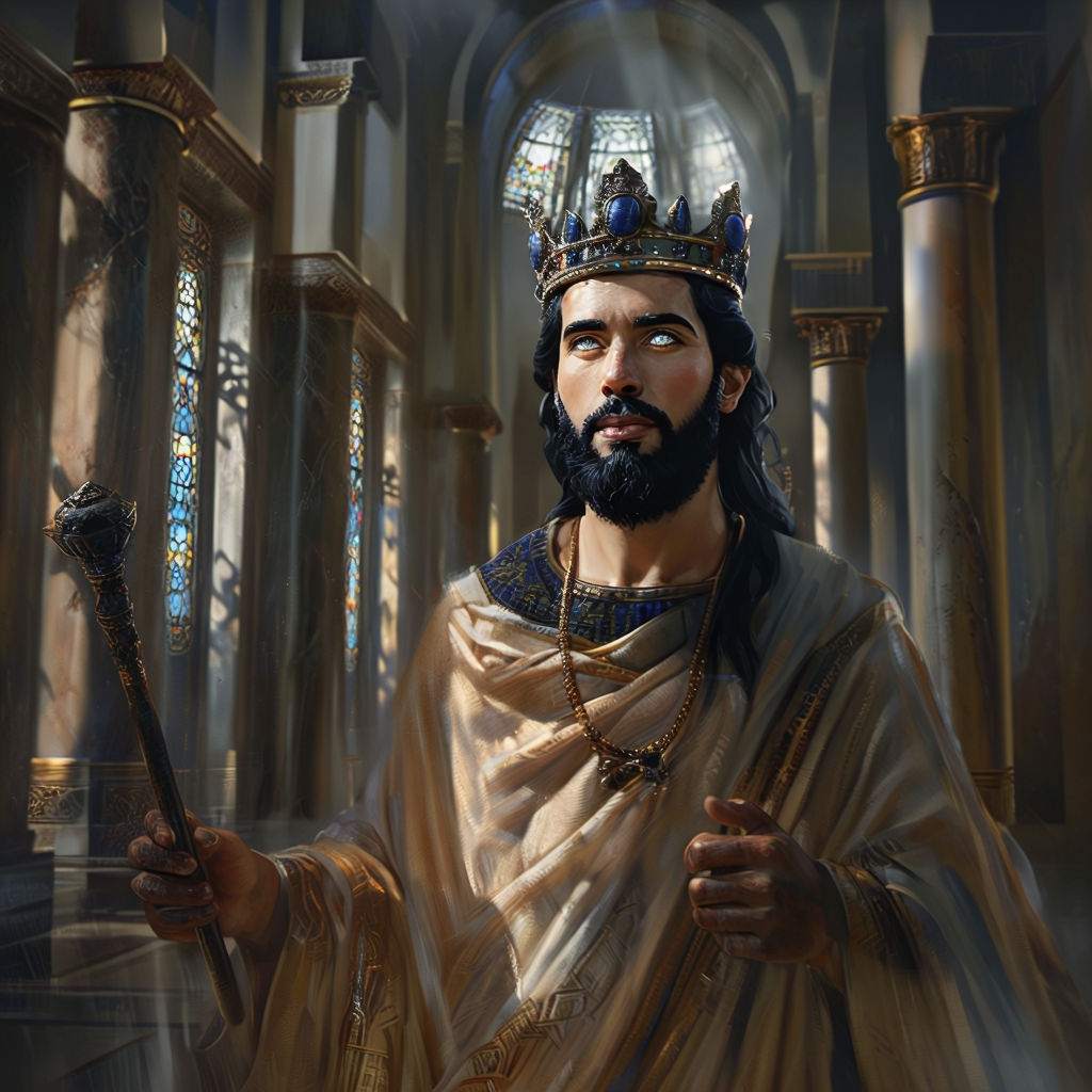 A realistic digital painting of the regal Prophet Solomon ap... by 馬場聖子 ...