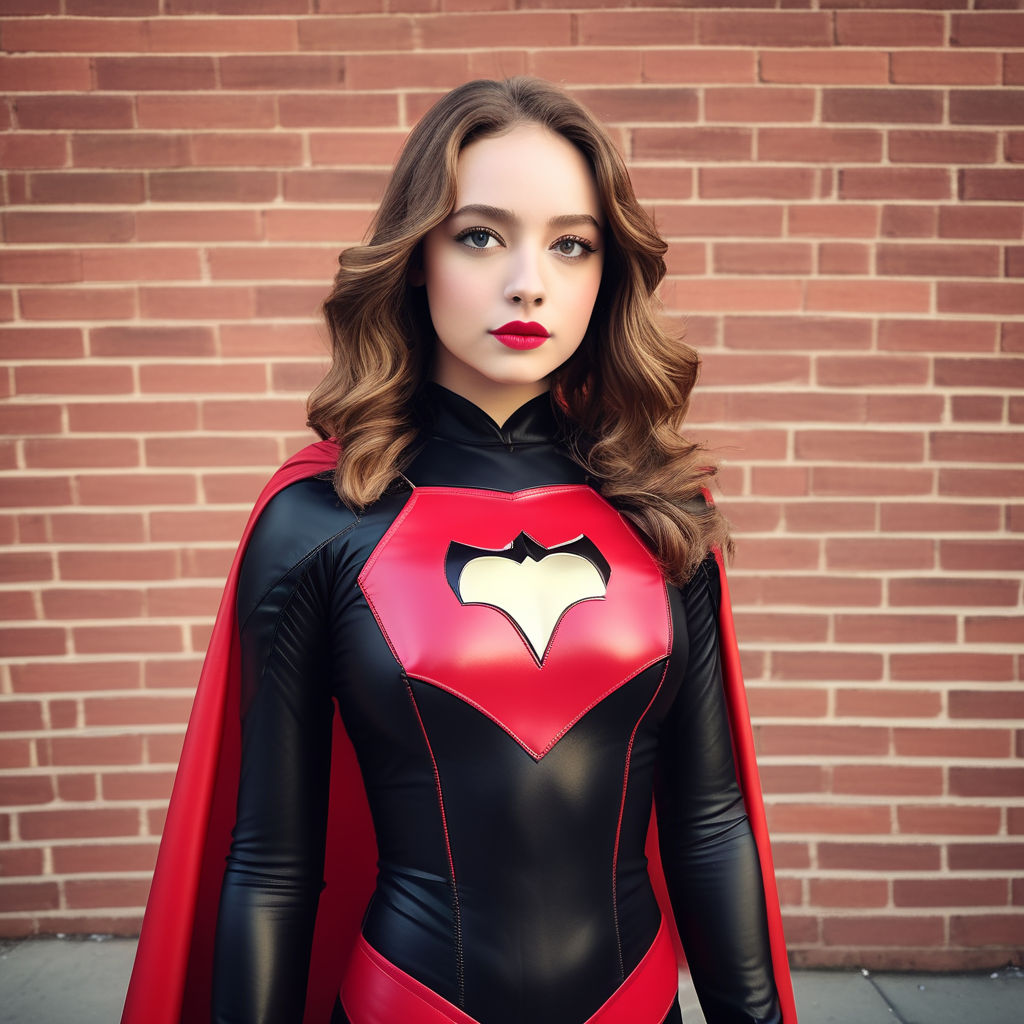 Danielle rose russell black leather leotard and black red ca... by ...