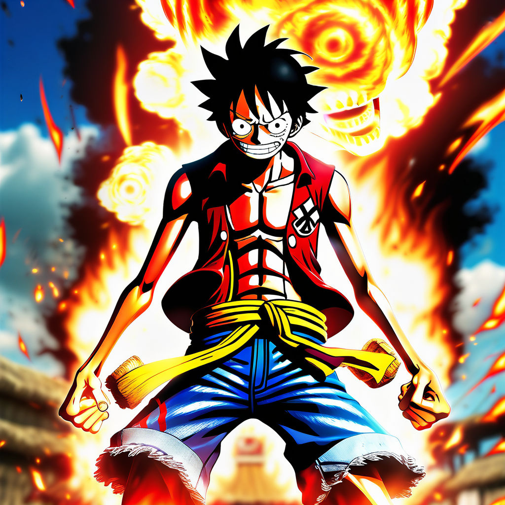 Design a gripping poster featuring Luffy from "One Piece" in... by ...